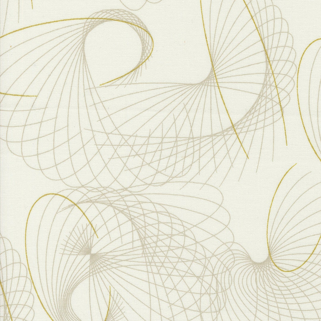 Zen Chic Modern Cotton Fabric by the Yard - Shimmer Winter Winds Ivory ...