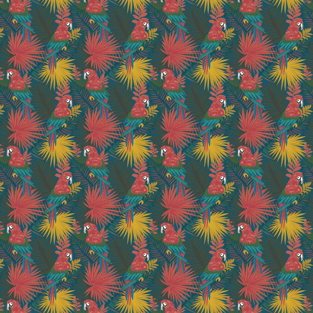 Parrot Cotton Fabric by the Yard - Ubud Parrots Multi - Camelot ...