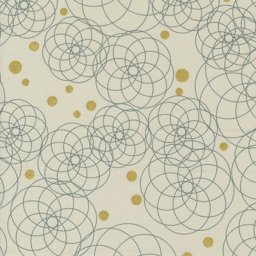 Zen Chic Modern Cotton Fabric by the Yard - Shimmer Swirling Ecru ...