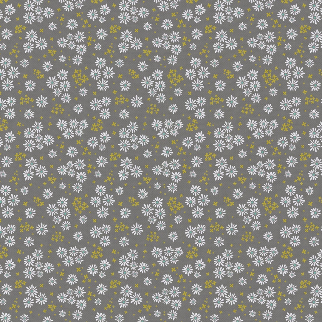 Wildflower Cotton Fabric by the Yard Wildflower Daisy Gray Camelot ...