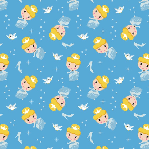 Cinderella Cotton Fabric by the Yard Disney Cute Cinderella - Etsy
