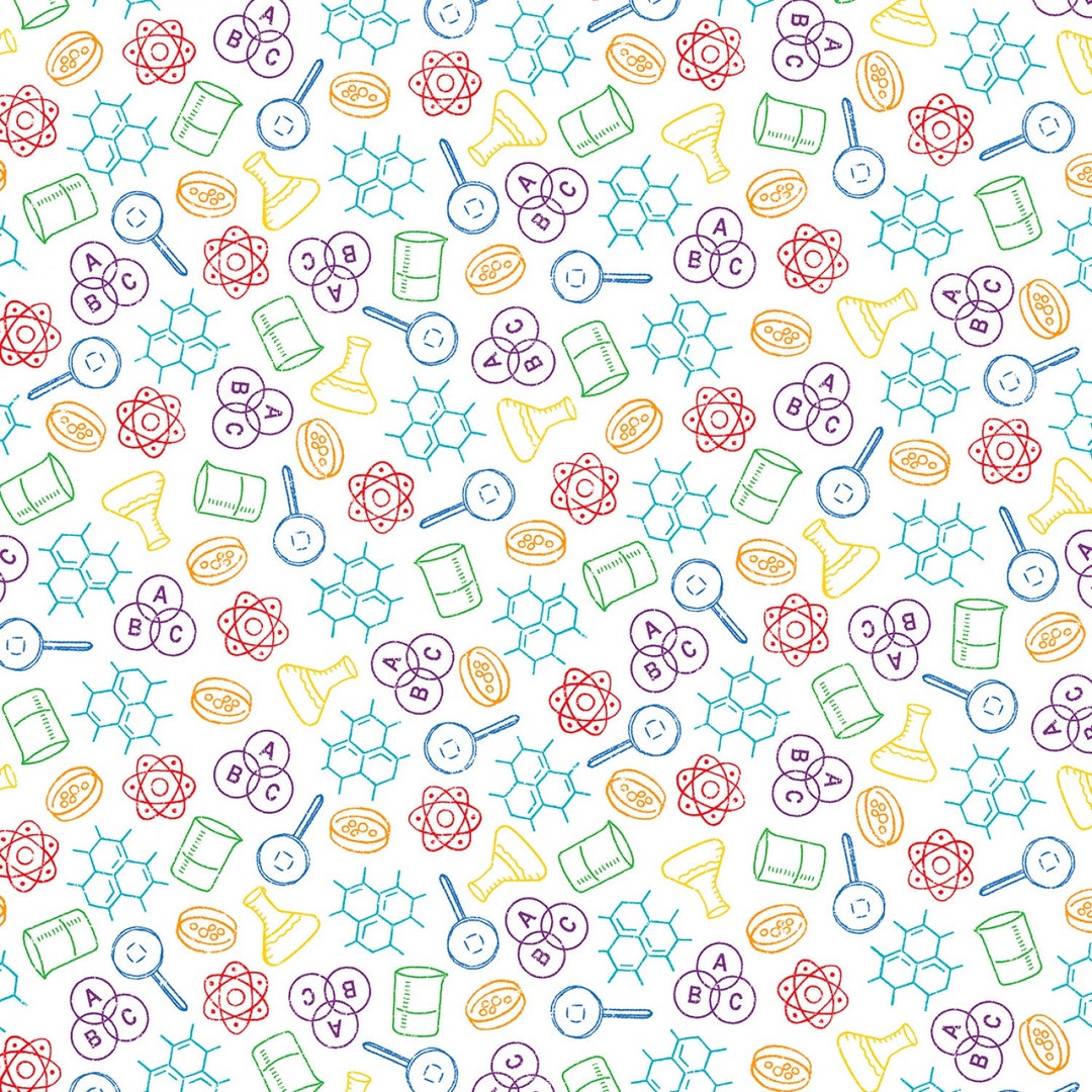 Chemistry Cotton Fabric by the Yard - Its Elementary Chem Lab Multi ...