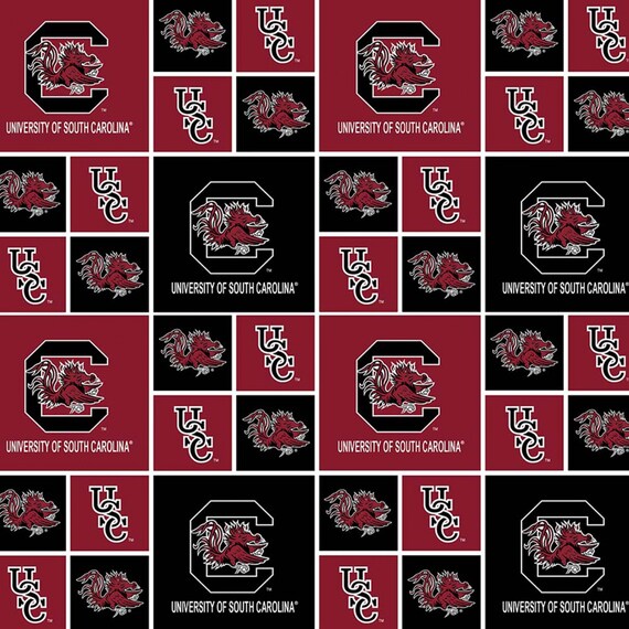 University of South Carolina Fabric by the Yard Box Allover | Etsy