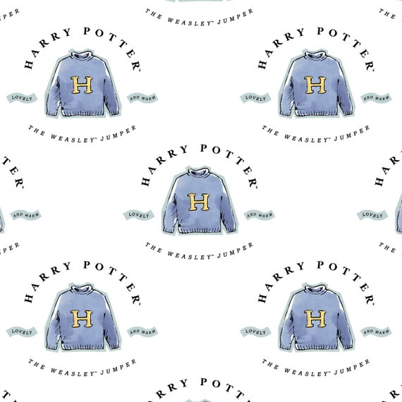 Harry Potter Cotton Fabric by the Yard Sweater White | Etsy