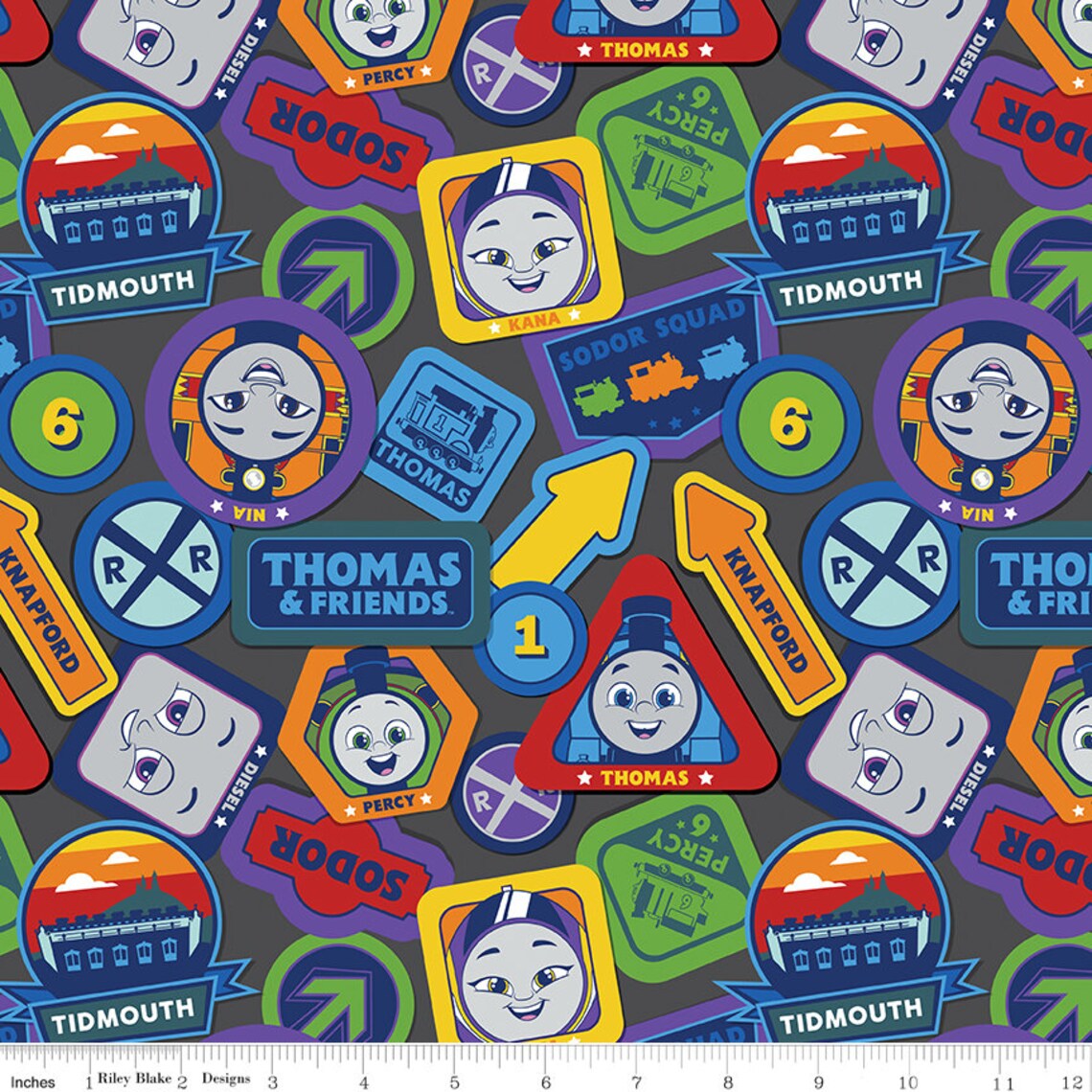 Thomas the Train Cotton Fabric by the Yard Full Steam Ahead - Etsy