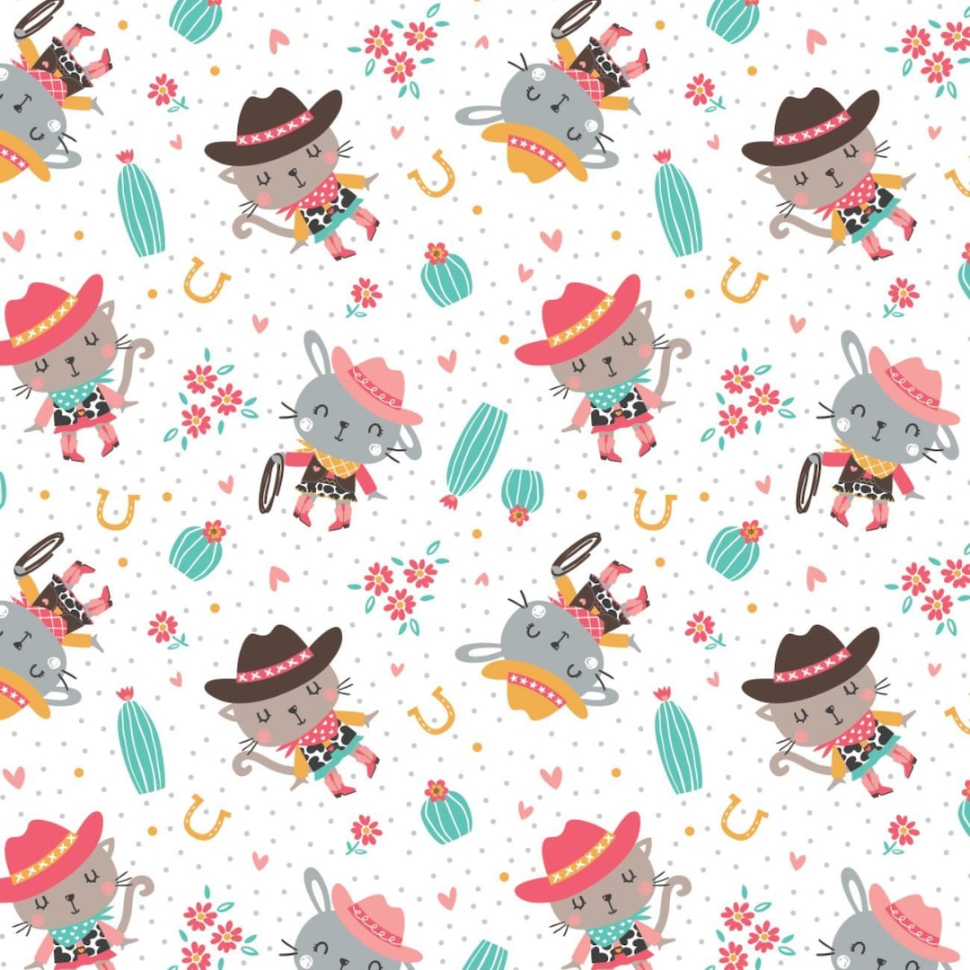 Cowgirl Cotton Fabric by the Yard - From Bow to Boot Wild West ...