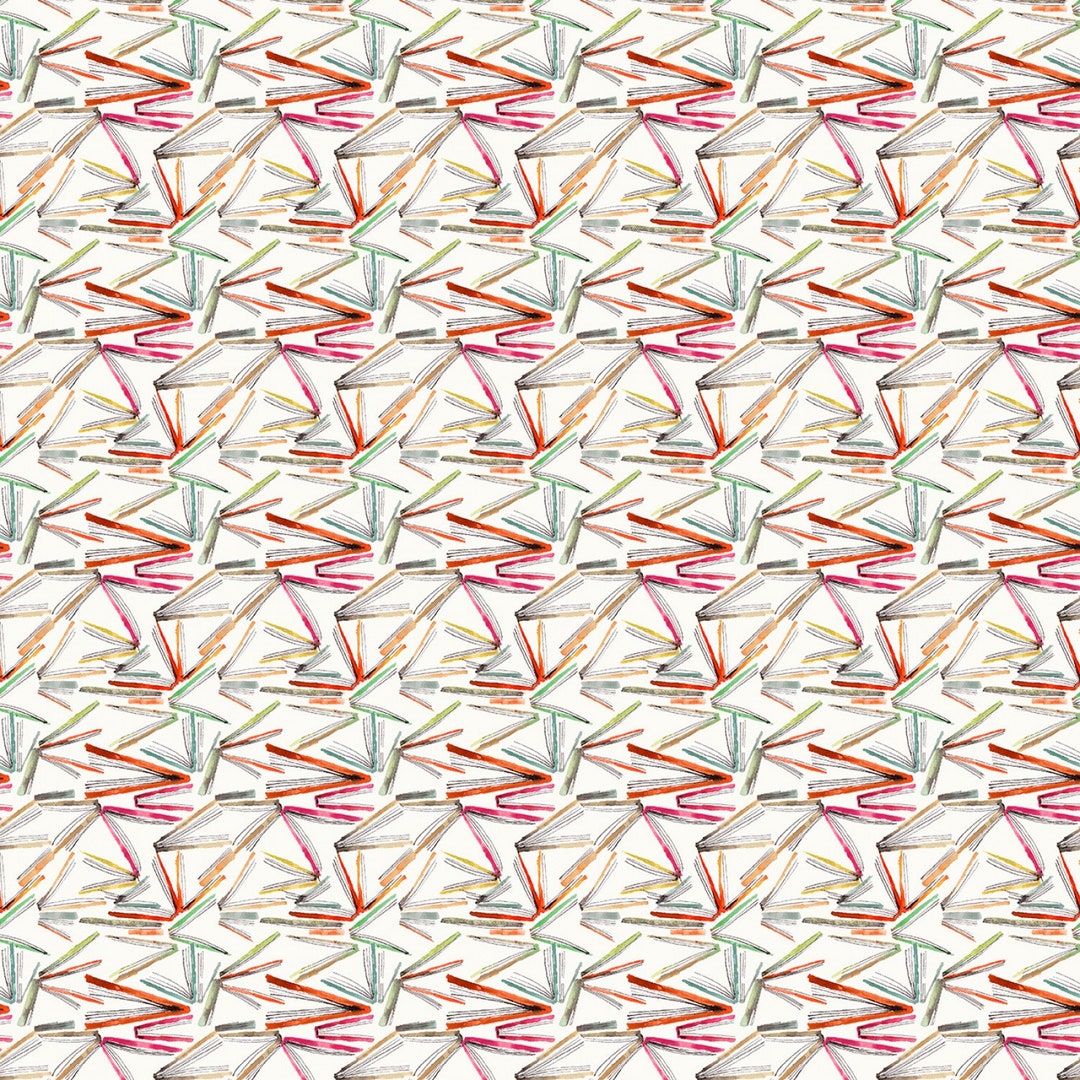 Book Cotton Fabric by the Yard - Read Open Books Ivory - Windham 52636D ...