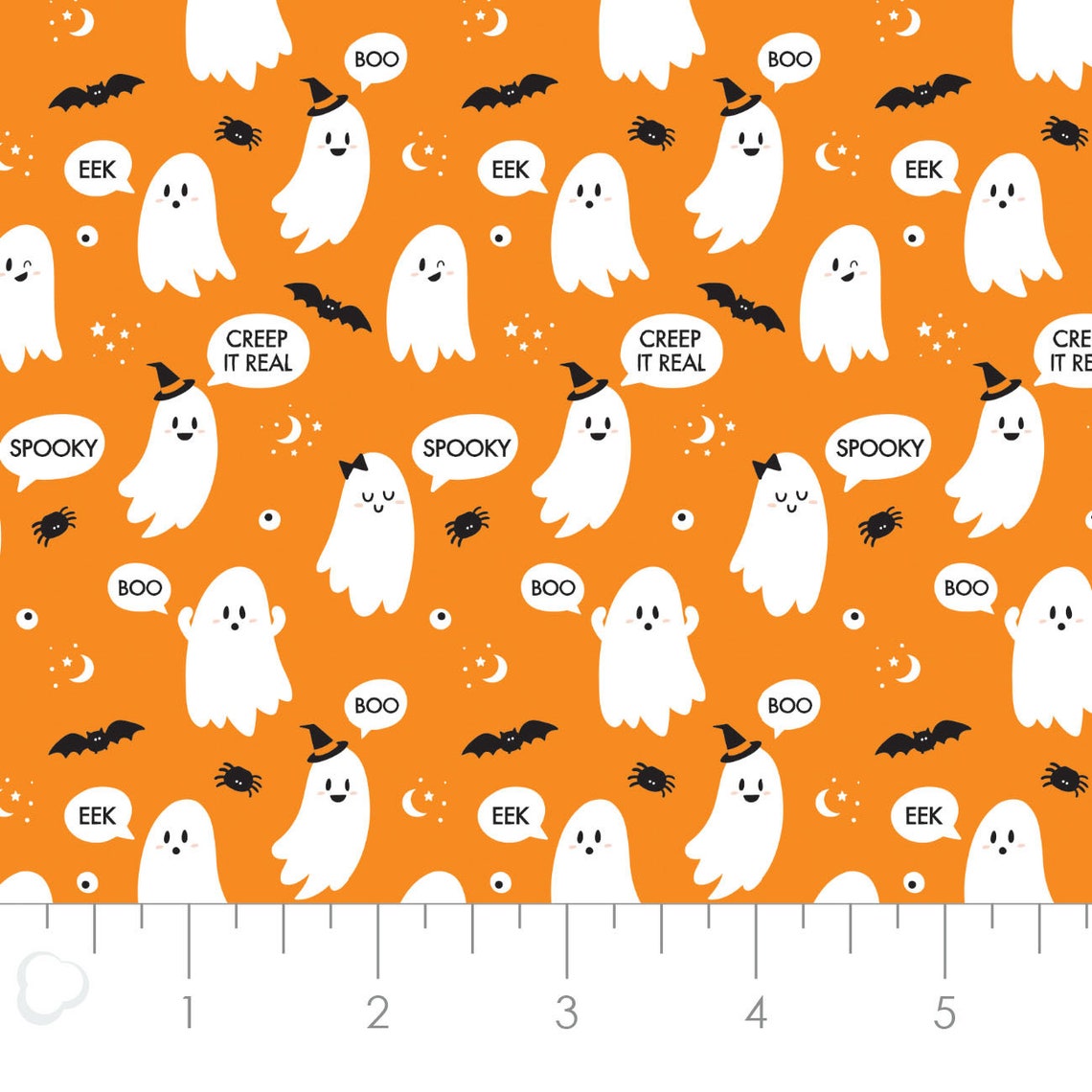 Ghost Cotton Fabric by the Yard - Halloween Hey Boo! Creep It Real ...
