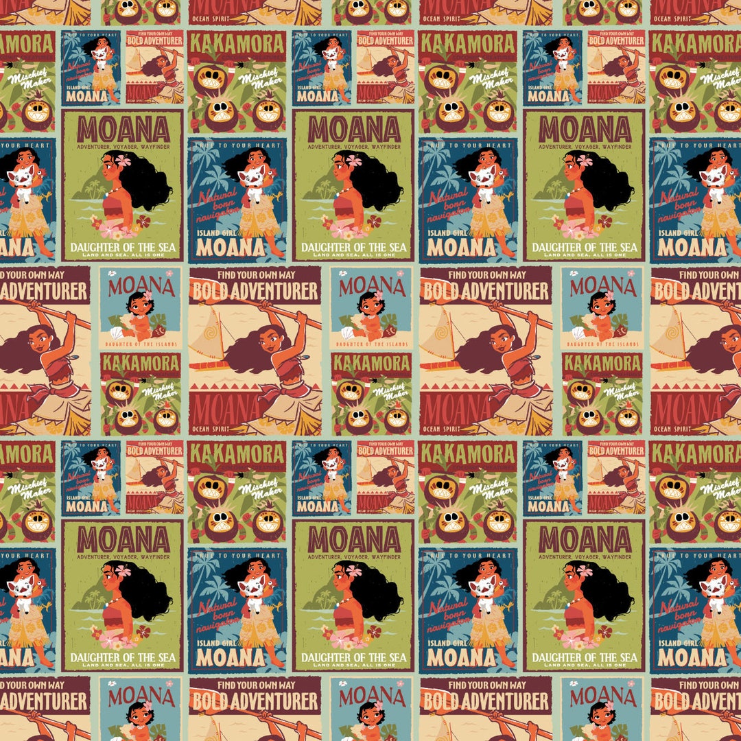 Moana Cotton Fabric by the Yard - Disney Moana Collection II Adventure ...