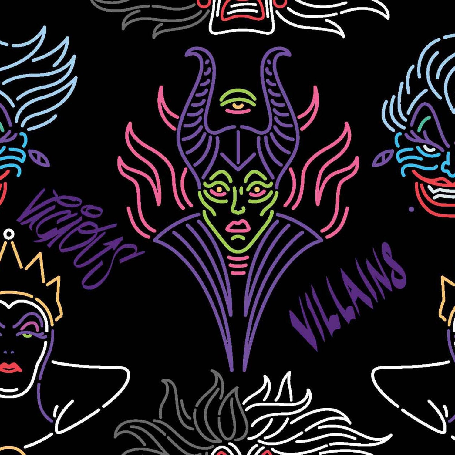 Villains Outline Fabric - Etsy