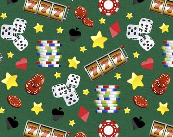 Poker Cotton Fabric by the Yard Casino Black | Etsy