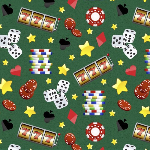 Poker Cotton Fabric by the Yard Casino Black - Etsy