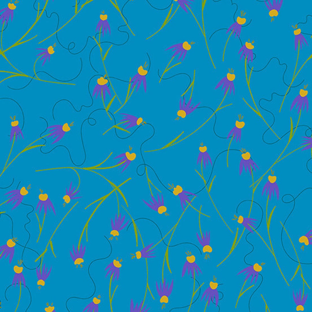 Alison Glass Cotton Fabric by the Yard - Wildflowers Coneflowers ...