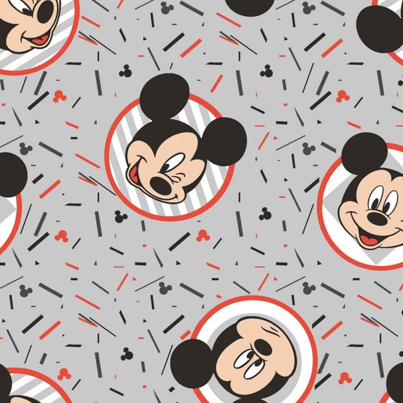 Mickey Mouse Cotton Fabric by the Yard Mickey Confetti Party - Etsy