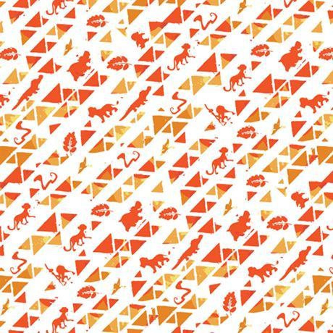 The Lion Guard Fabric by the Yard Triangles Orange Camelot - Etsy