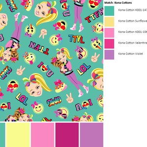 Jojo Siwa Fabric by the Yard - Jojo Bow Bow Emoji Friends - Springs ...
