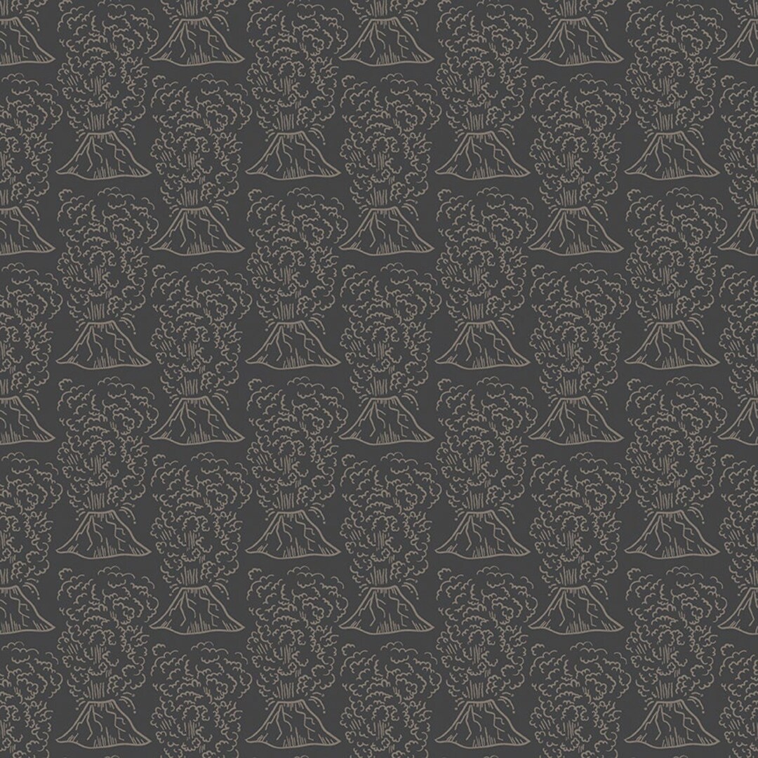 Volcano Cotton Fabric by the Yard - Roar by Citrus and Mint - Volcanoes ...