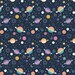 Space Cotton Fabric by the Yard Magical Space Astral Solar System Navy ...