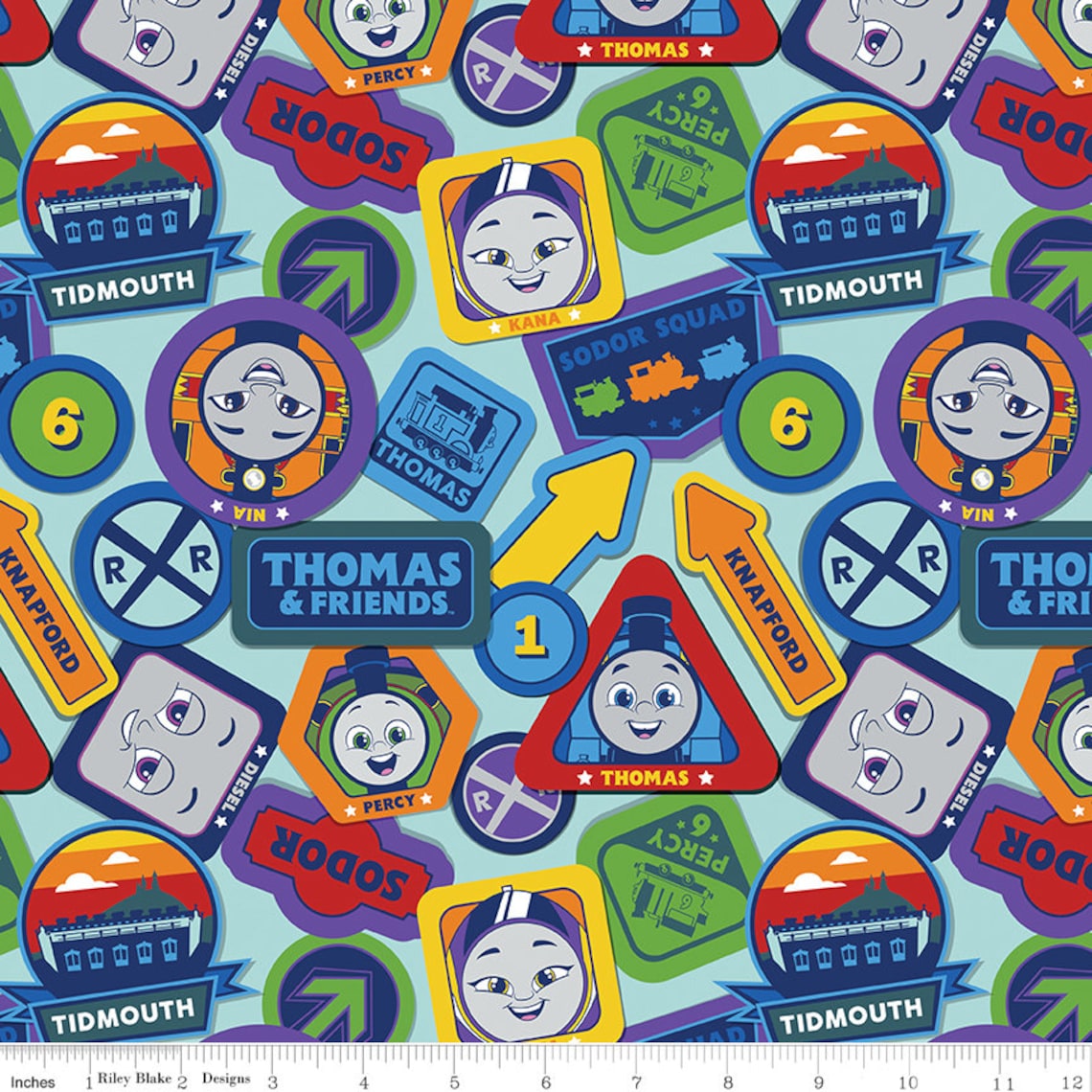 Thomas the Train Cotton Fabric by the Yard Full Steam Ahead - Etsy