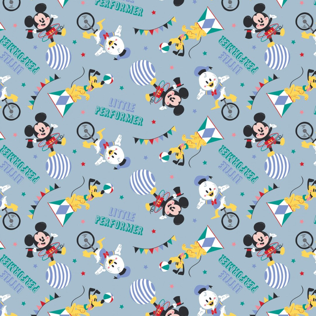 Mickey Cotton Fabric by the Yard - Character Nursery Collection ...