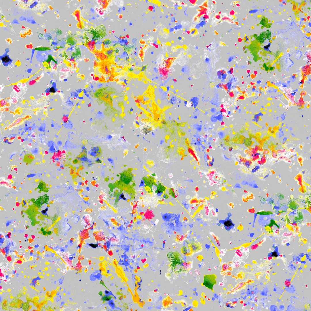 Paint Splatter Cotton Fabric by the Yard Splotch Grey Windham 51158-5 - Etsy