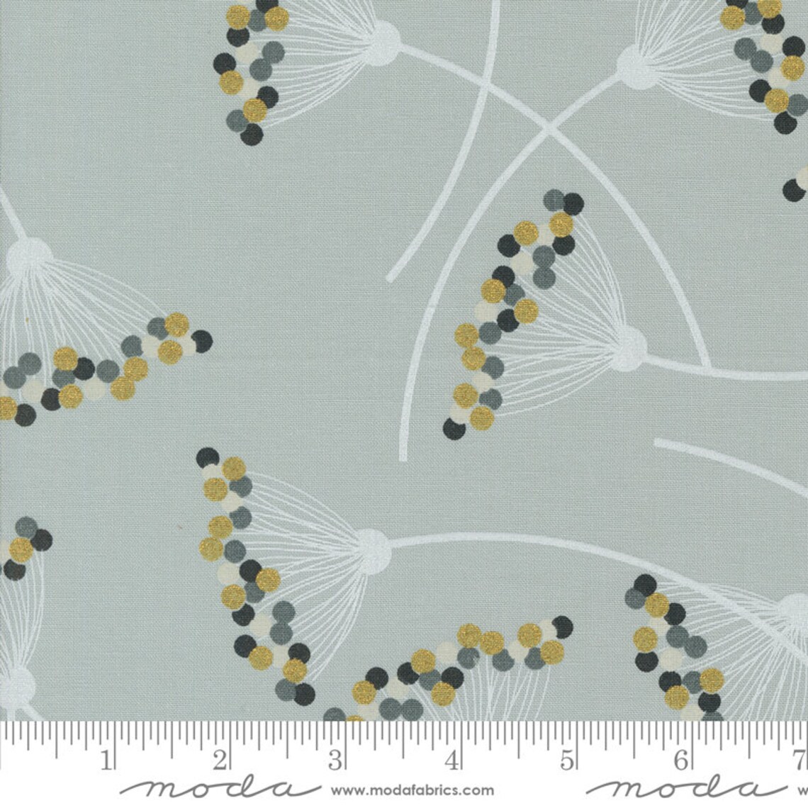 Zen Chic Modern Cotton Fabric by the Yard - Shimmer Blossom Silver ...