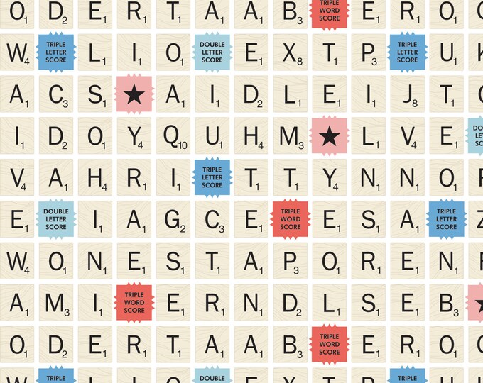 Scrabble Cotton Fabric by the Yard - Hasbro Gaming Scrabble Board ...