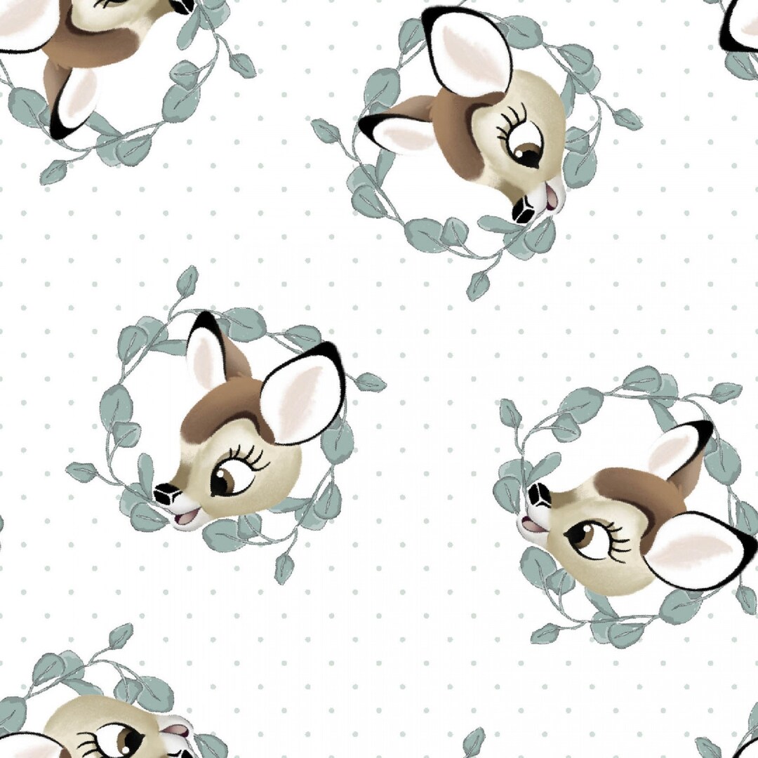 Bambi Fabric by the Yard - Disney Bambi Badge White Dot - Springs ...