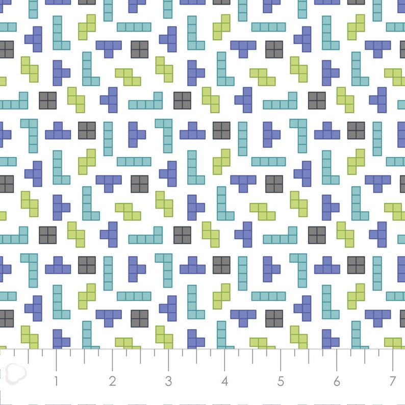 Video Game Cotton Fabric by the Yard 80s Arcade Blocks White - Etsy