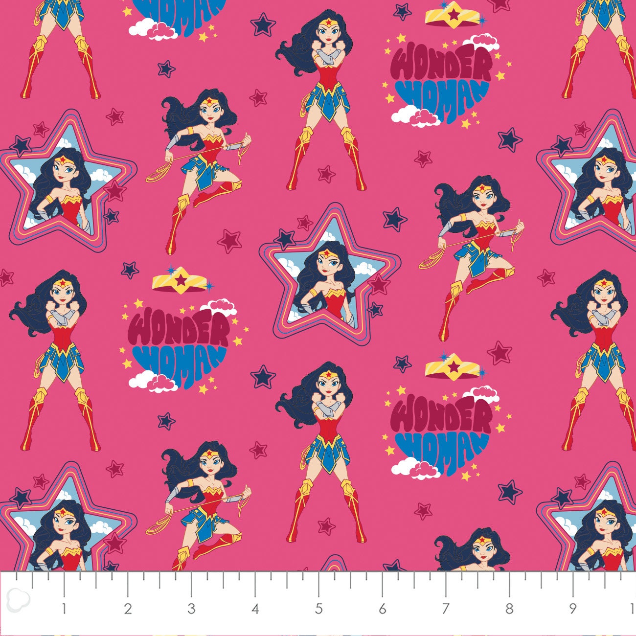 Wonder Woman Cotton Fabric by the Yard Young DC Magenta | Etsy