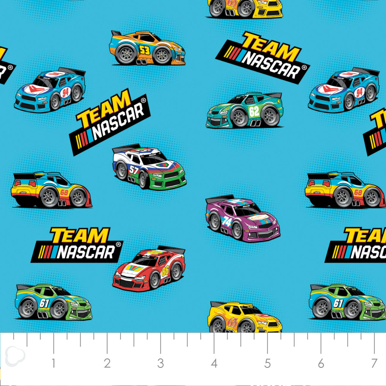 NASCAR Cotton Fabric by the Yard Race Car Team Blue - Etsy
