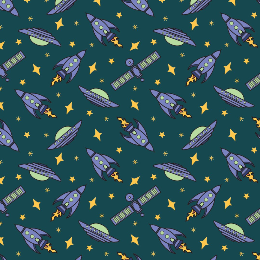 Alien Cotton Fabric by the Yard - I Want to Believe Space Exploration ...