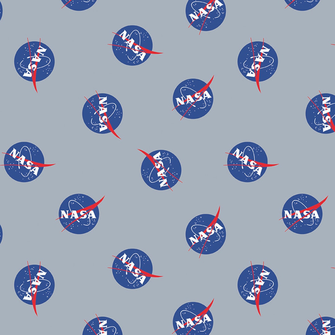 NASA Fabric by the Yard - NASA Logo on Gray - Riley Blake C7800-GRAY - Etsy