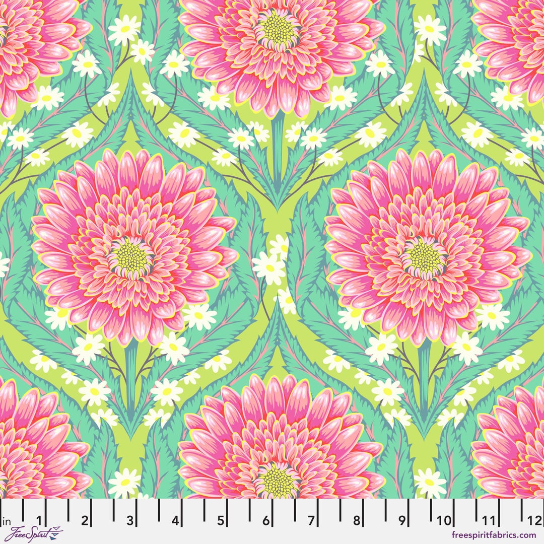 Tula Pink Cotton Fabric by the Yard - Untamed Daisy and Confused ...