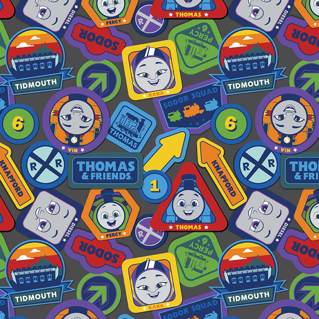 Thomas the Train Cotton Fabric by the Yard - Full Steam Ahead With ...