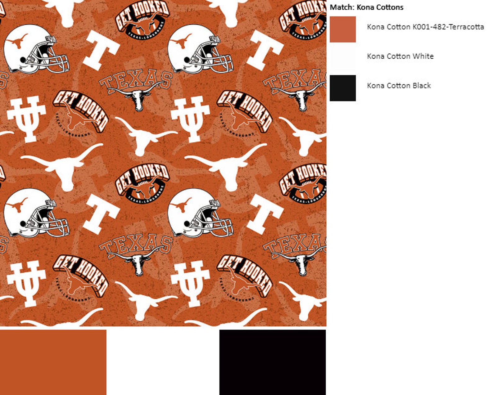 University of Texas Fabric by the Yard Tone on Tone 1178 | Etsy