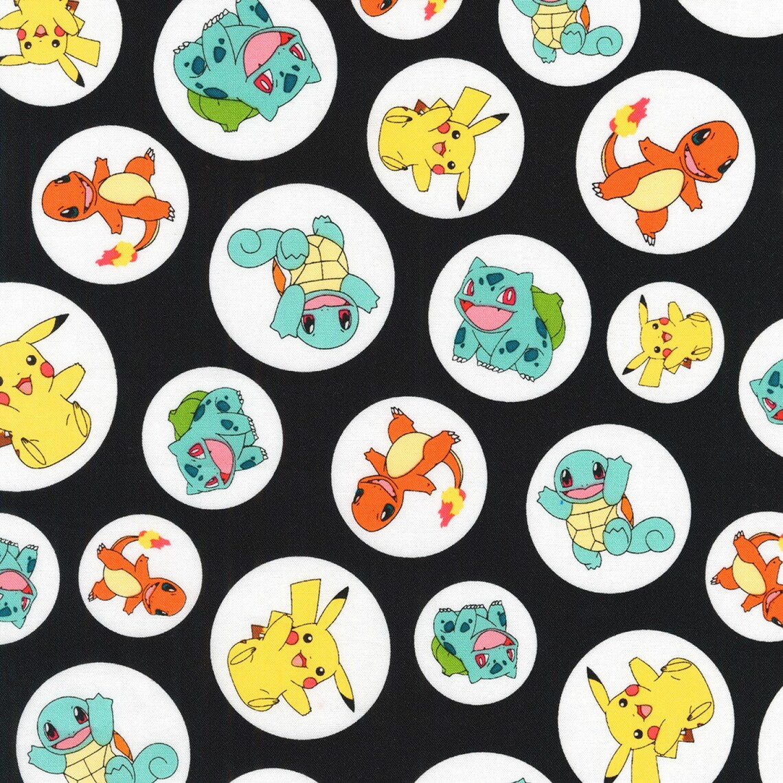 Pokemon Fabric by the Yard Pokemon Character Circles on - Etsy