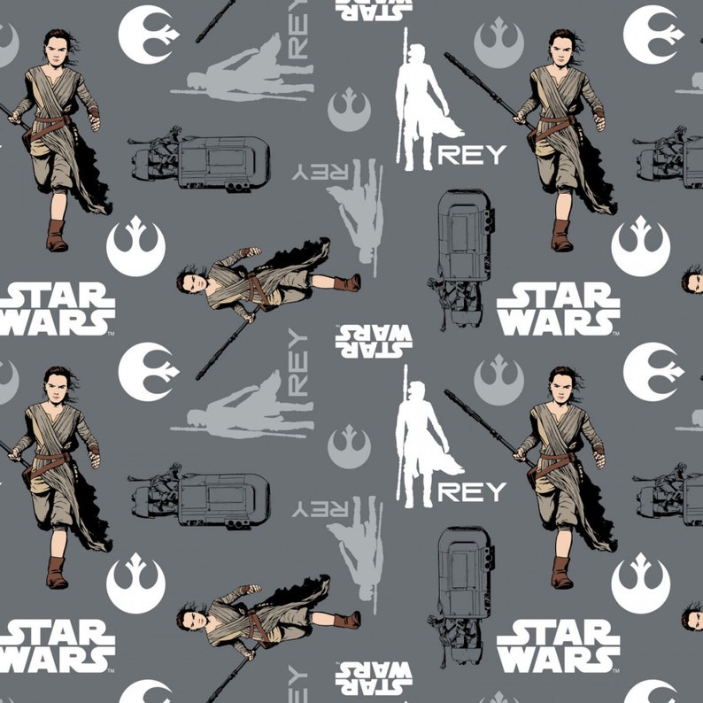Star Wars Cotton Fabric by the Yard the Force Awakens Rey - Etsy