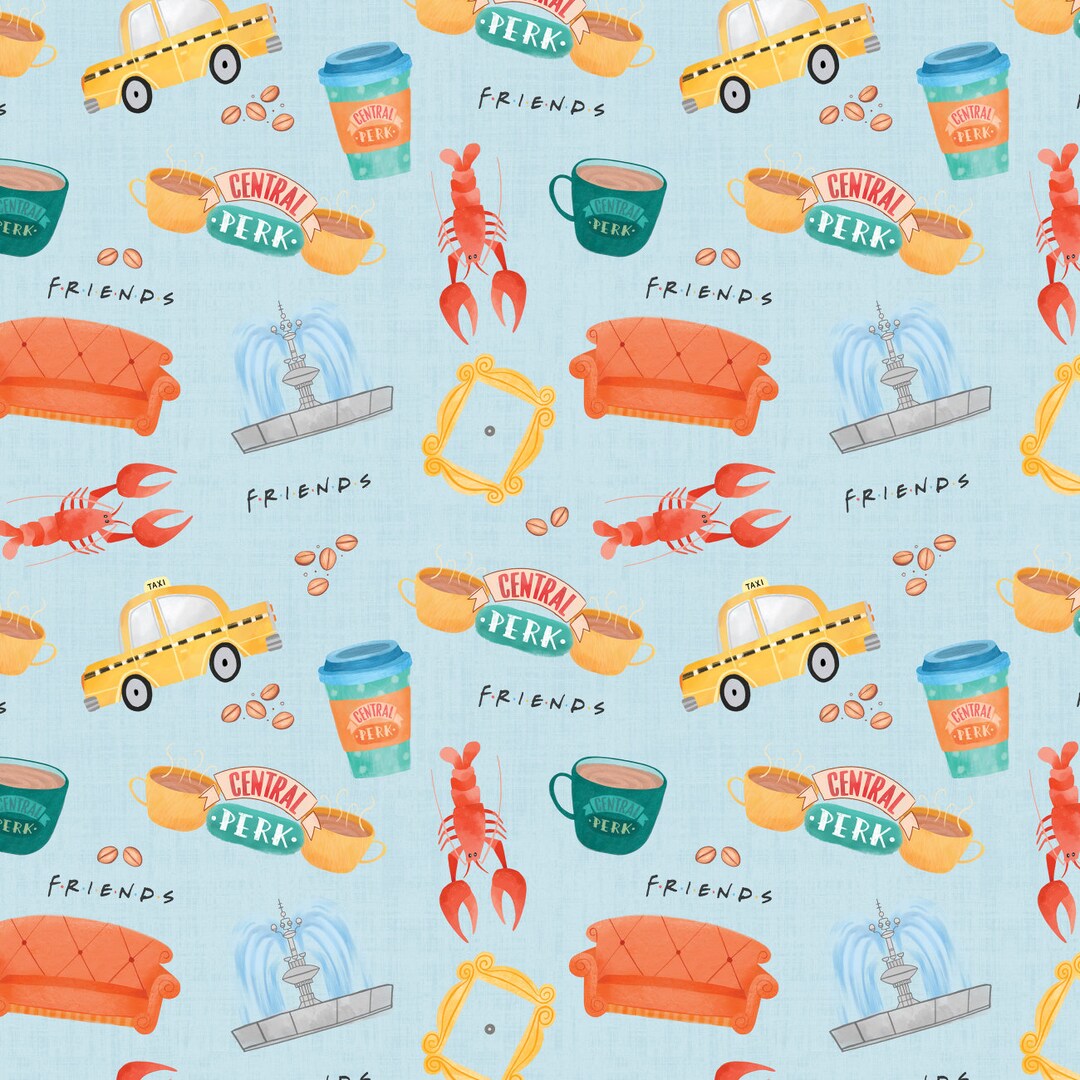 FRIENDS TV Show Cotton Fabric by the Yard - Friends Iconic Friends ...