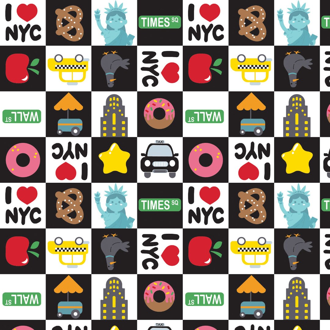 New York City Cotton Fabric by the Yard - in a NY Minute New York ...