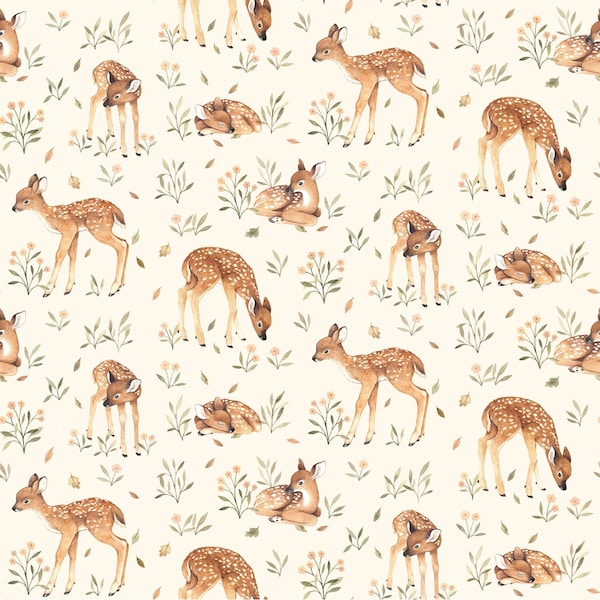 Fawn Print Fabric - Etsy