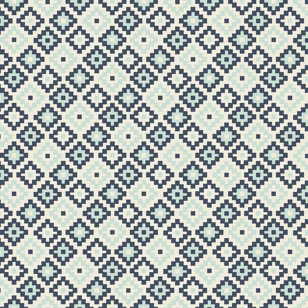 Spring Cotton Fabric by the Yard Woodland Spring God's Eye Navy Riley ...