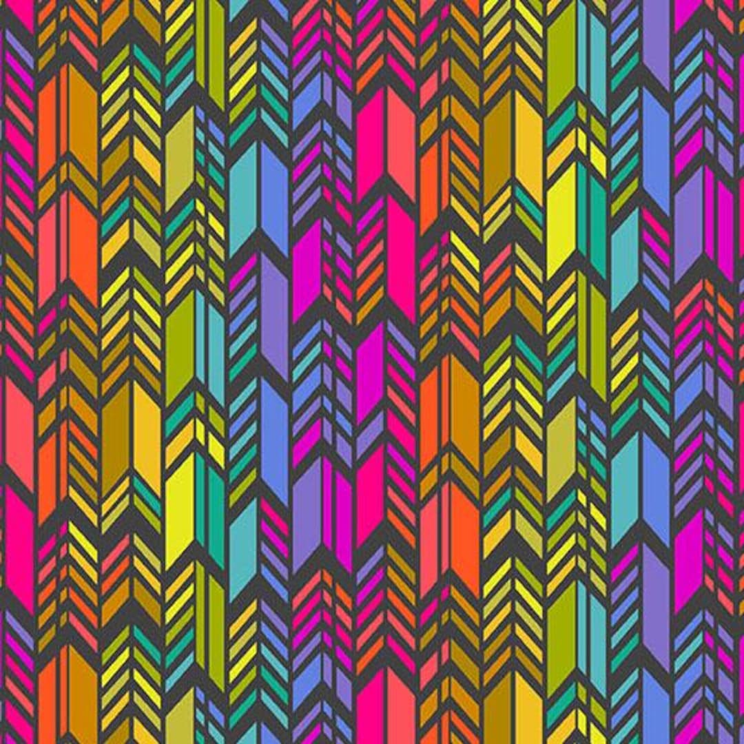 Alison Glass Cotton Fabric by the Yard - Color Wheel Spectrum Feathers ...