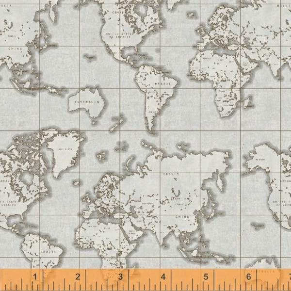 World Map Fabric - Etsy