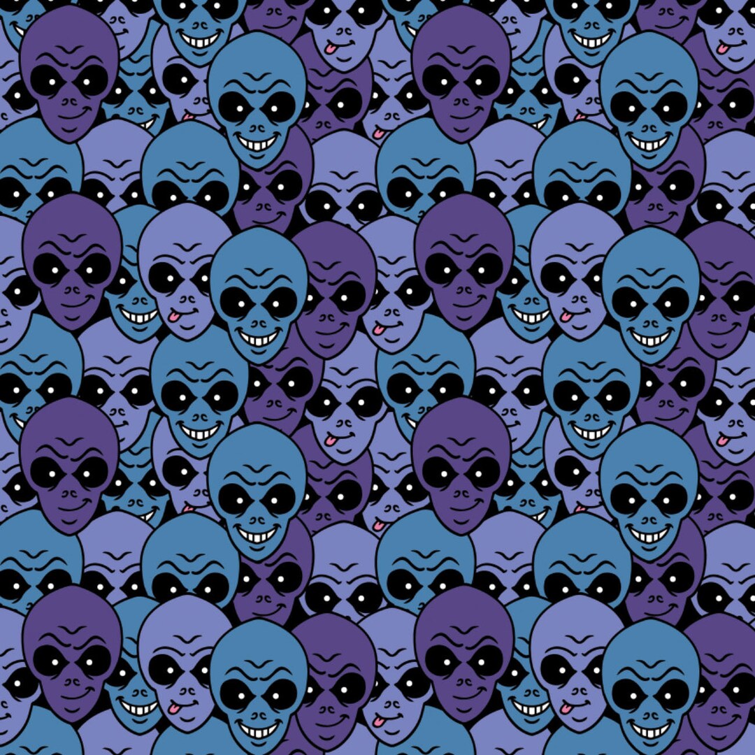 Alien Cotton Fabric by the Yard - I Want to Believe Extraterrestrials ...