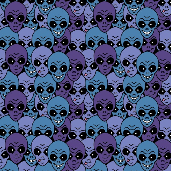 Alien Cotton Fabric by the Yard I Want to Believe | Etsy