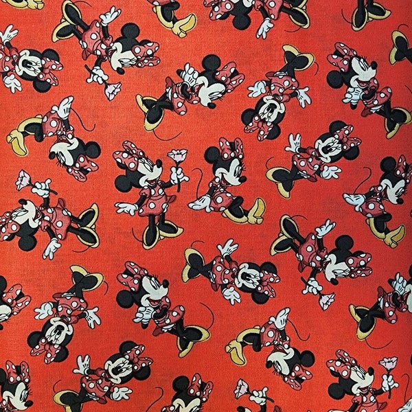 Minnie Mouse Cotton Fabric - Etsy