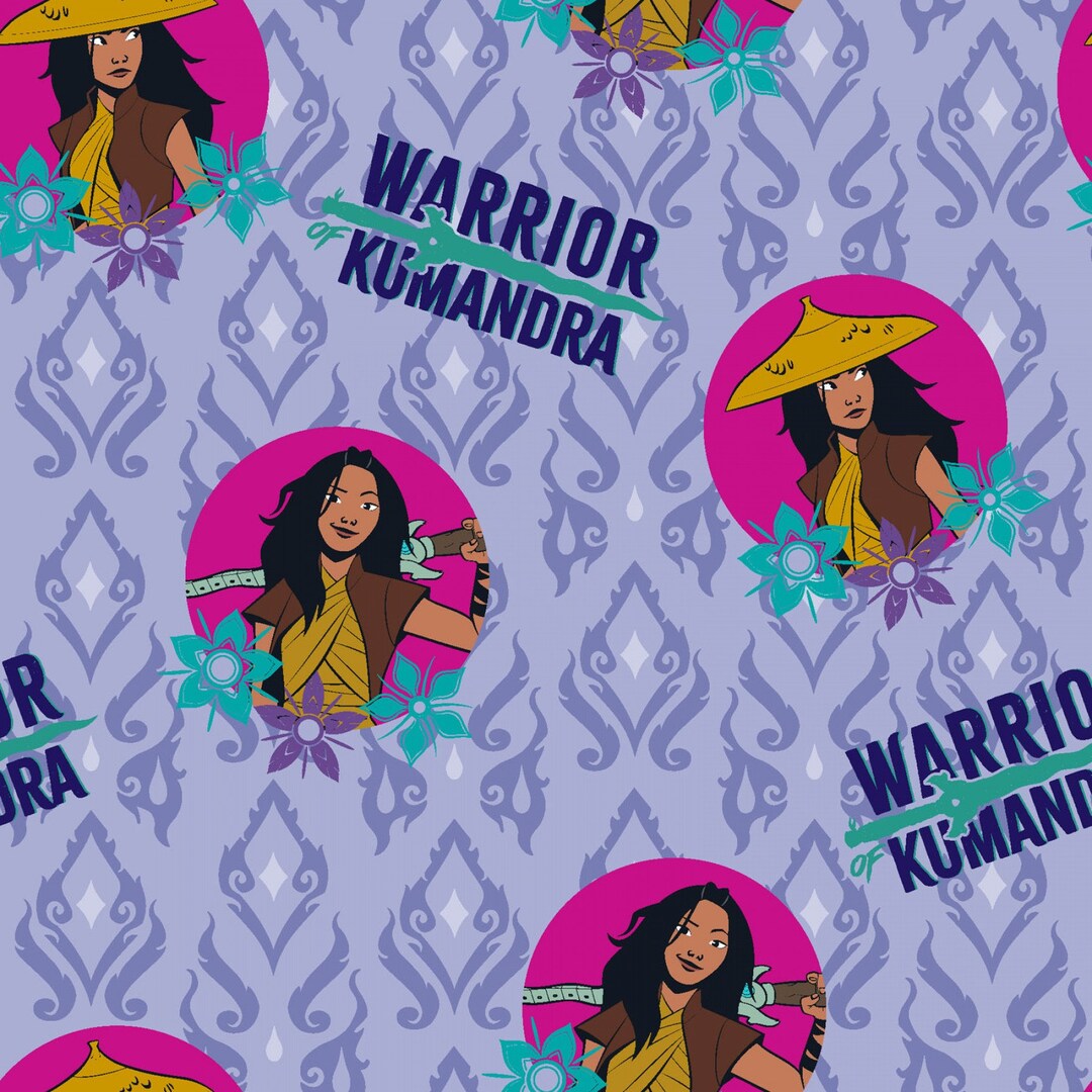 Raya & the Last Dragon Cotton Fabric by the Yard - Disney Raya Badge ...