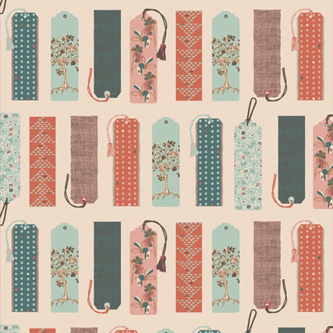 Bookmark Cotton Fabric by the Yard - Bookish Mark My Words - Art ...