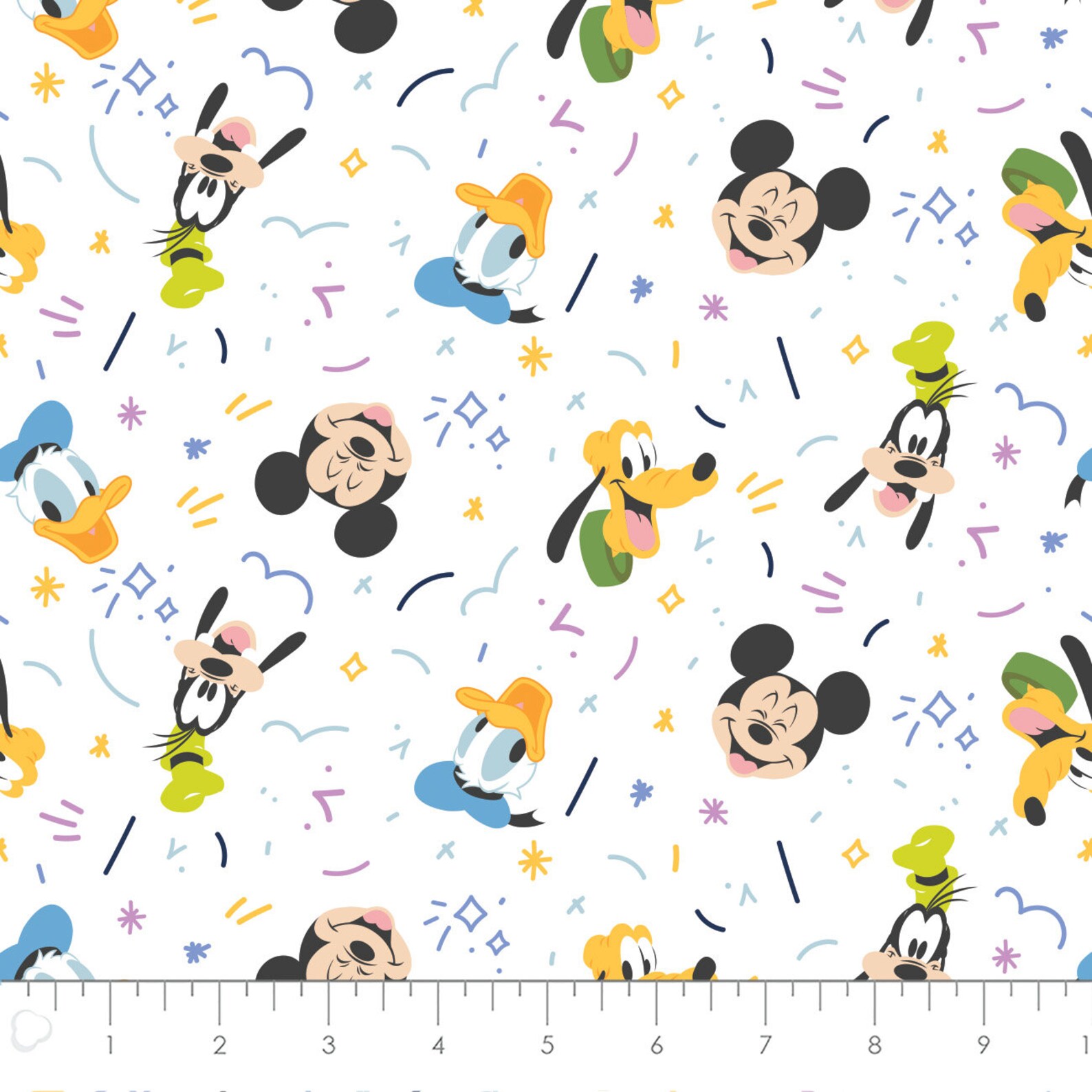 Mickey Mouse Cotton Fabric by the Yard Mickey Mouse Play All | Etsy